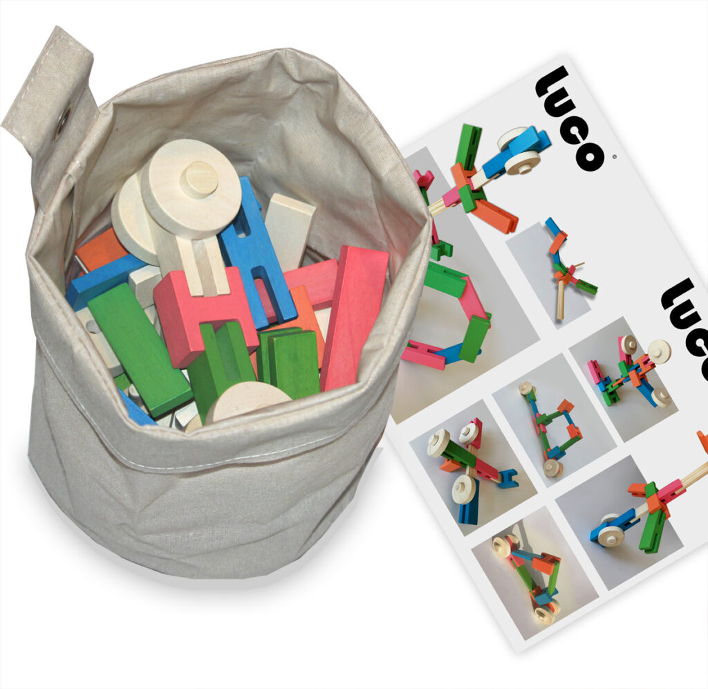 Luco Large Blocks fit Kapla and Keva with Wheels 72 Pieces – LUCO