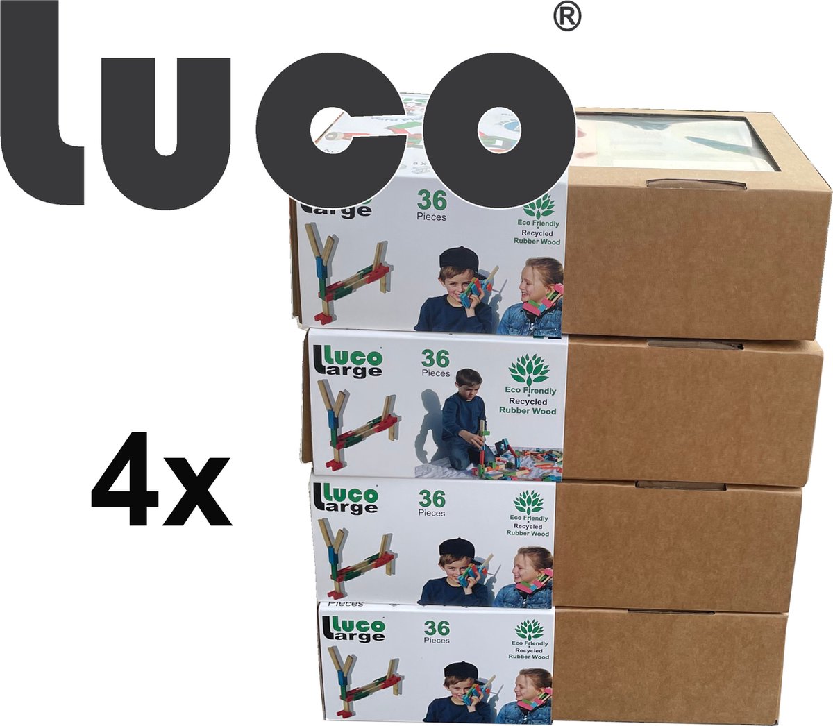 Wooden Building Set For Daycares and at home, 144 Pieces, With many ...